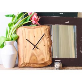 Rustic Square Wooden Wall Clock