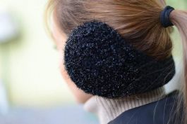 Ladies ear muffs "Black texture"